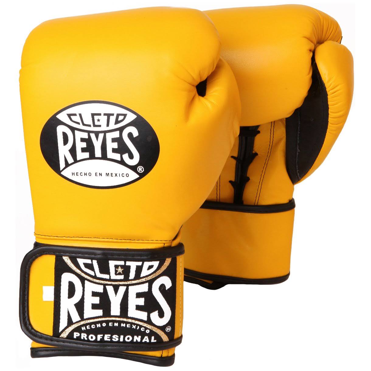 Cleto Reyes Lace Up Hook and Loop Hybrid Boxing Gloves - Yellow - Ritoyou