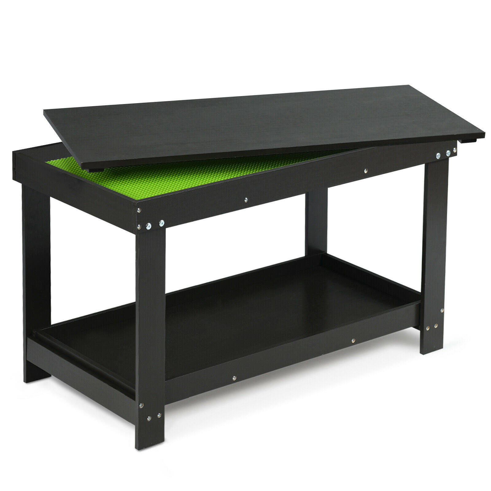 Solid Multifunctional Wood Kids Activity Play Table-Black - Ritoyou