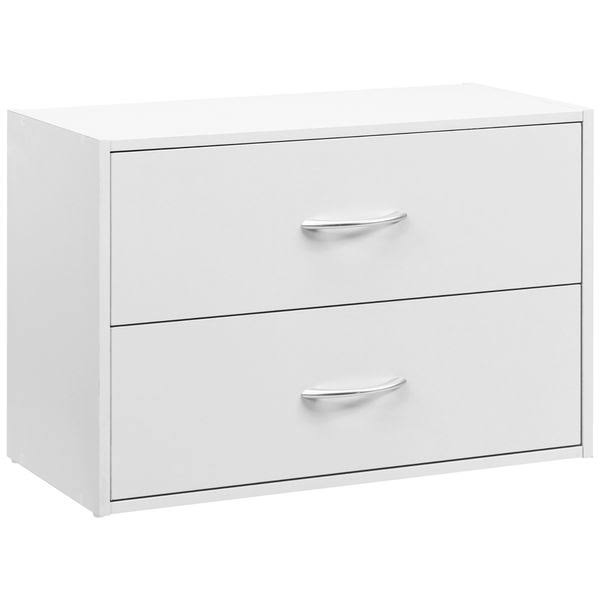 Costway 2-Drawer Stackable Organizer Horizontal Storage Cabinet Dresser ...