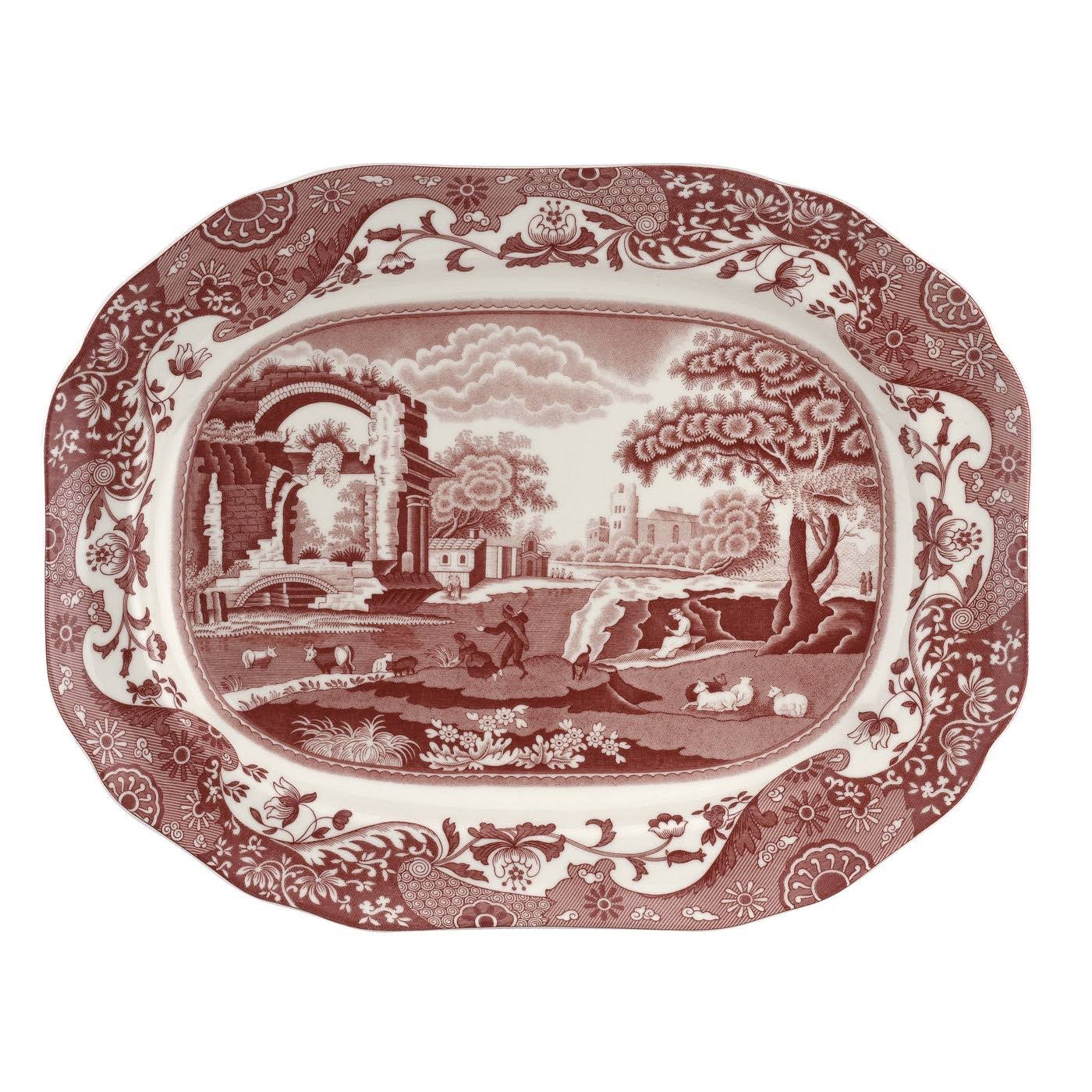 Spode Cranberry Italian Oval Platter - Ritoyou