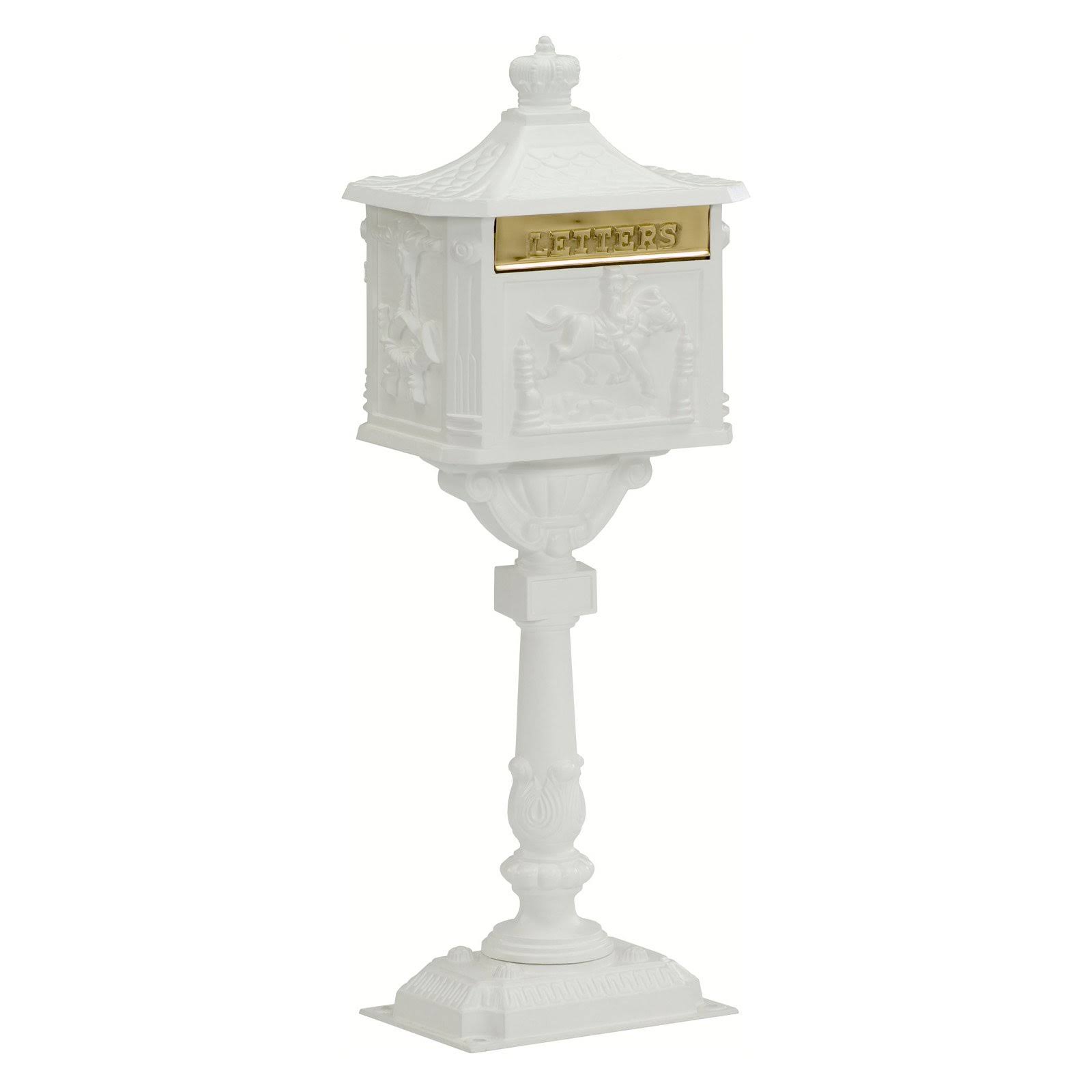 Amco Mailboxes Locking Mailbox with Post Included, White - Ritoyou