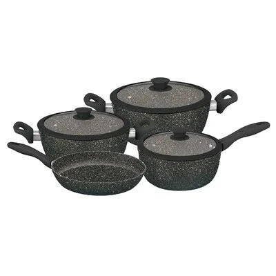 Royal Cook 7 Piece Aluminum Non Stick Cookware Set Color: Black RC ...