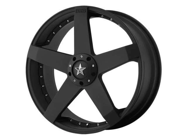 KMC KM775 Rockstar Car 17x7.5 5x115/5x120 +21mm Matte Black Wheel Rim ...