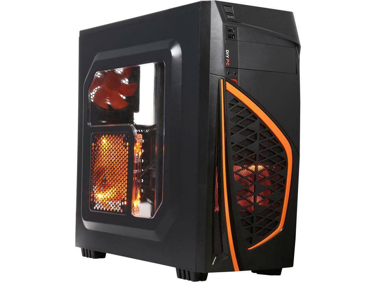 DIYPC Zondda-O Black USB 3.0 ATX Mid Tower Gaming Computer Case with 3 ...