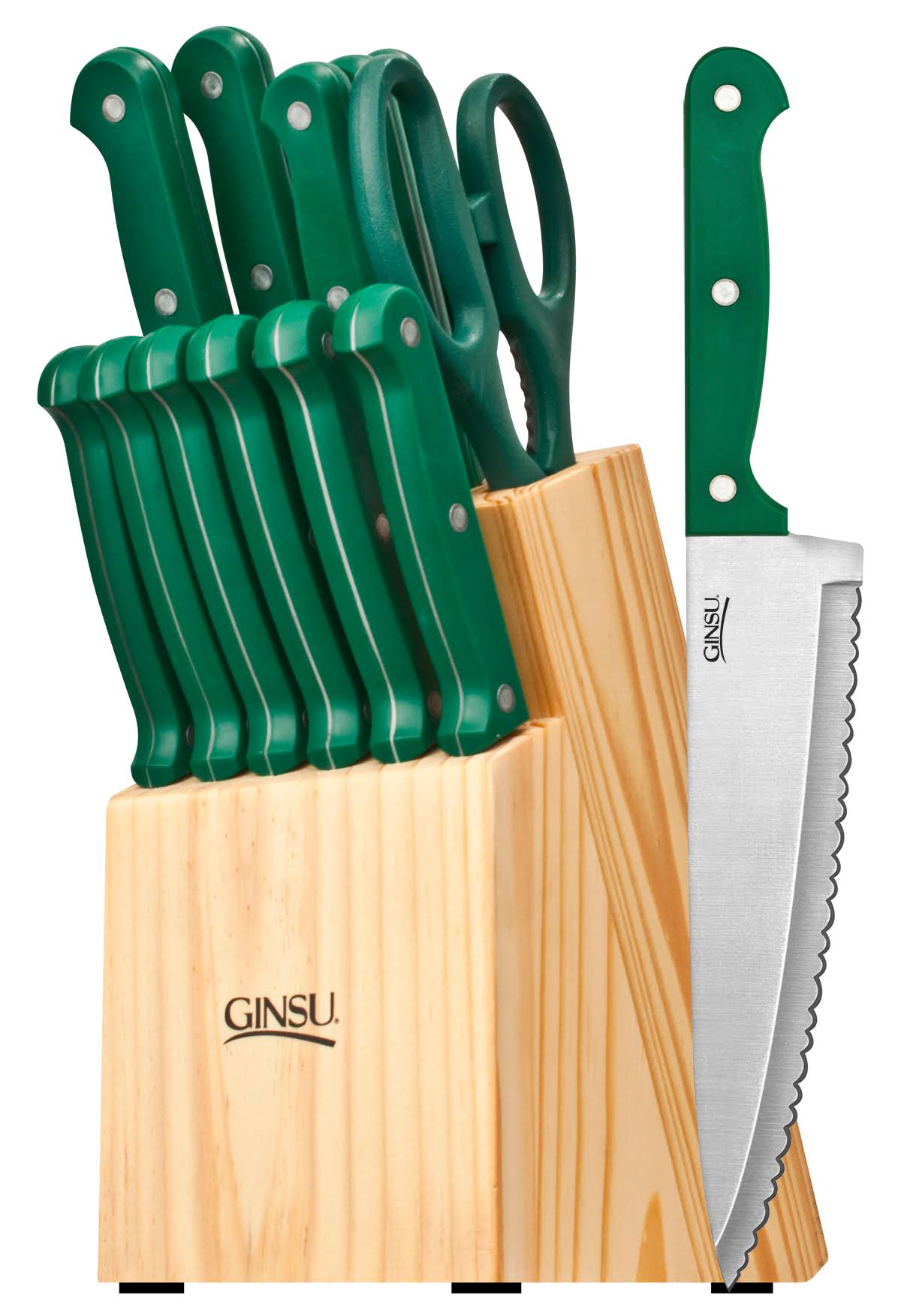 Ginsu Essential 14 Piece Cutlery Set, Green - Ritoyou