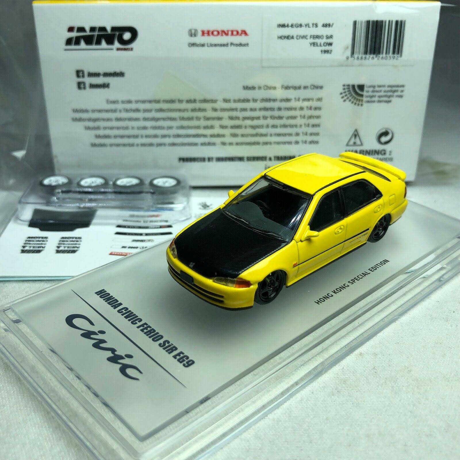 INNO64 1/64 INNO64 IN64-EG6-YLTS Honda Civic Ferio Sir Yellow 1992 Hong ...