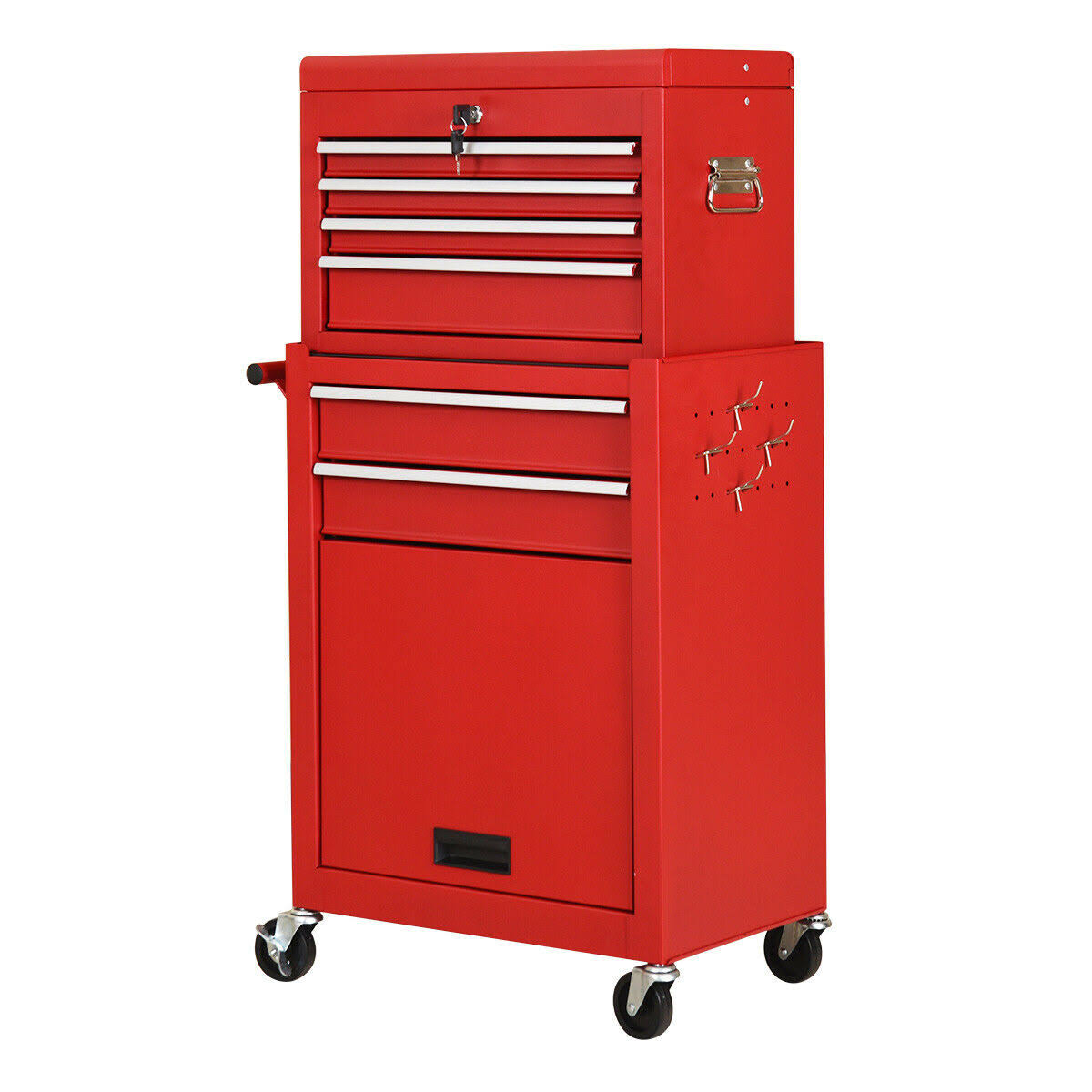 Rolling Cabinet Storage Chest Box Garage Toolbox Organizer-Red - Ritoyou