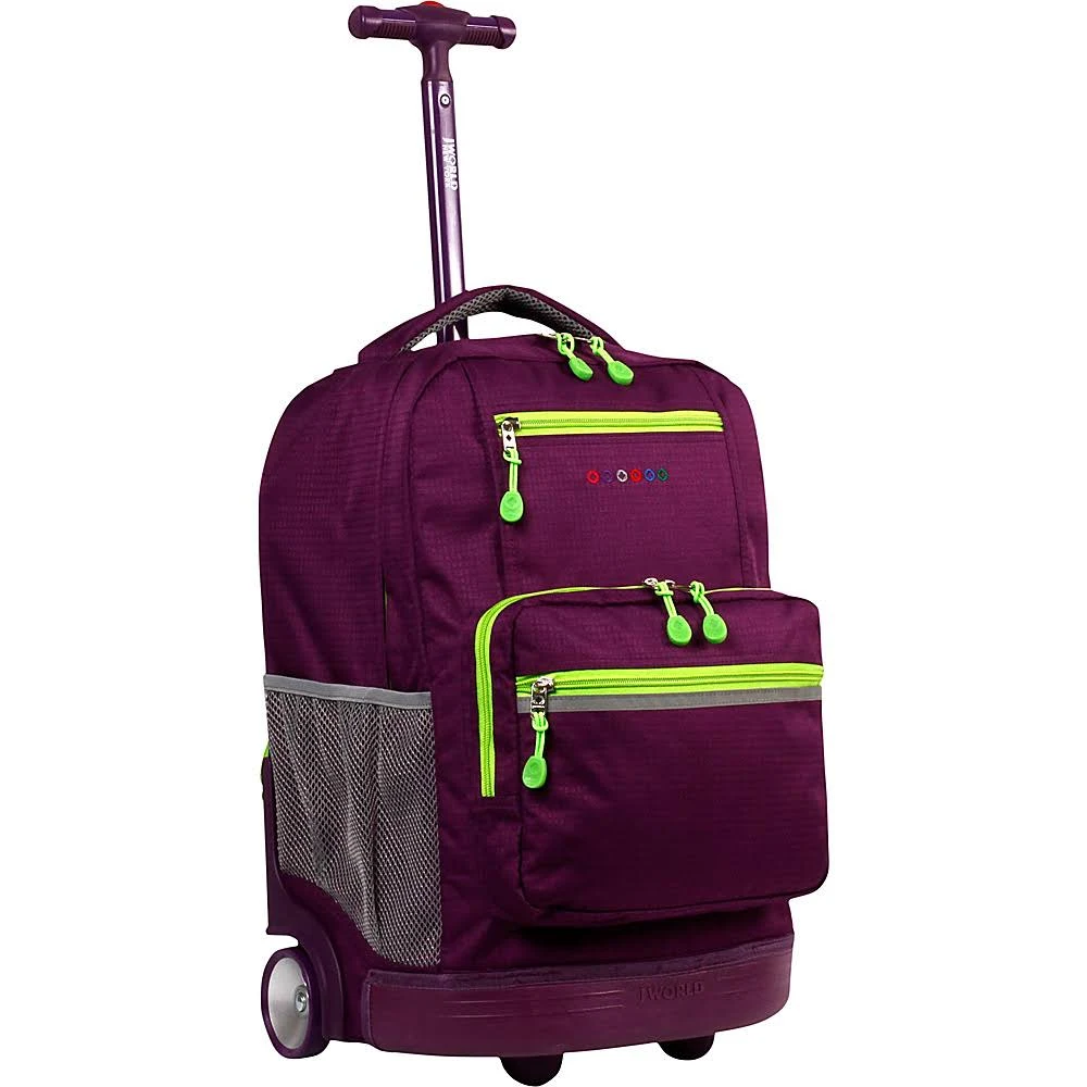 J World New York Sunlight Rolling Backpack, Purple - Ritoyou