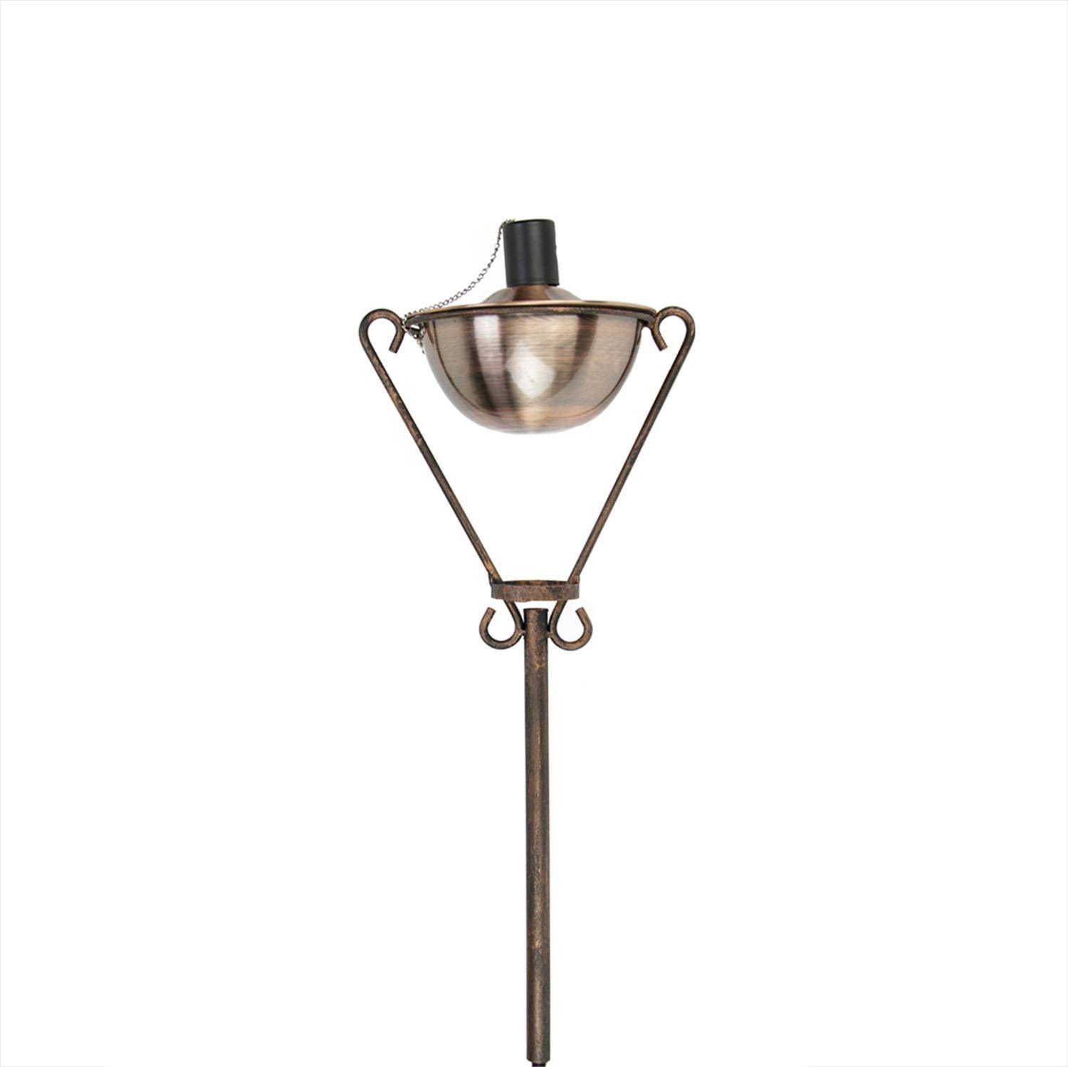 61x22 Brushed Copper Half Moon Garden Oil Lamp Outdoor Patio Torch ...