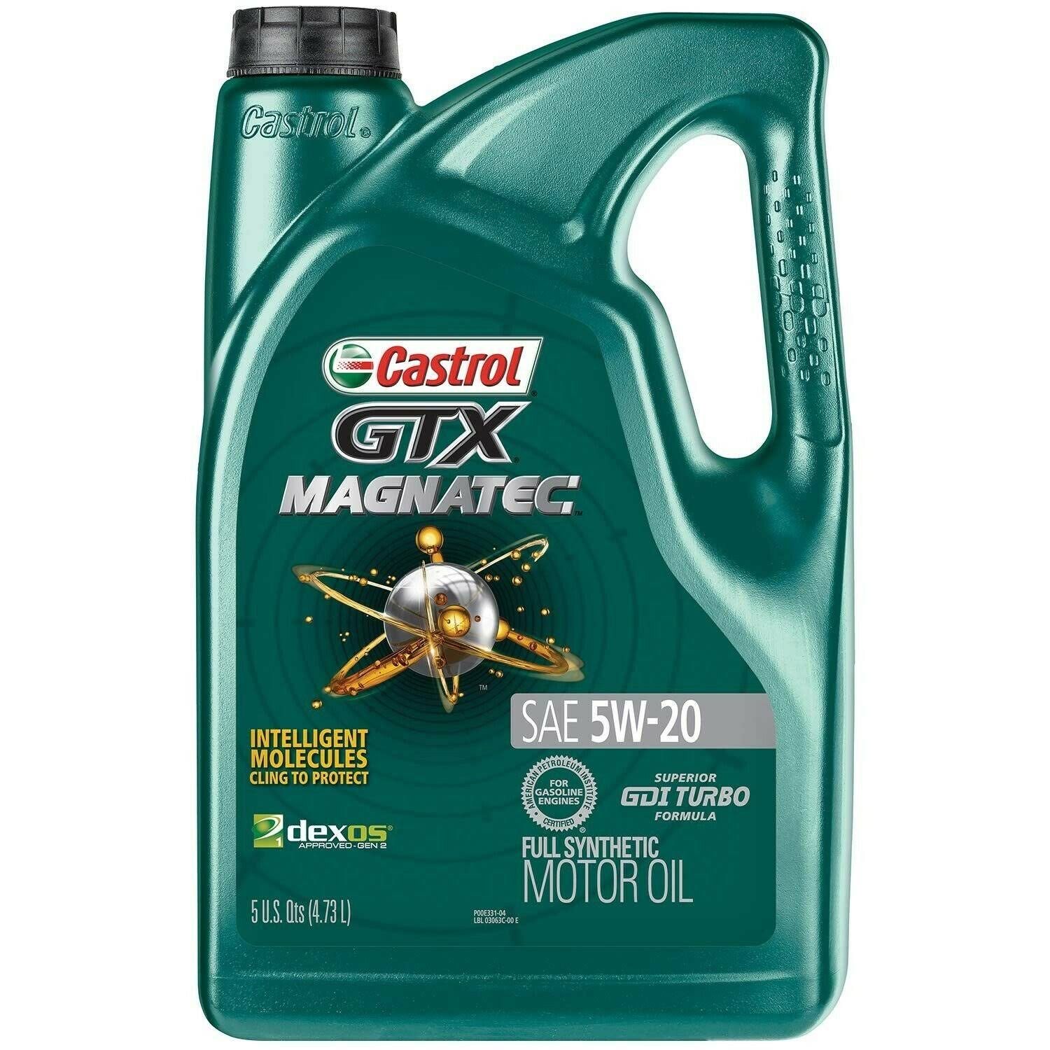 Castrol 03063 GTX Magnatec 5W-20 Full Synthetic Motor Oil, 5 Quart, 3 ...