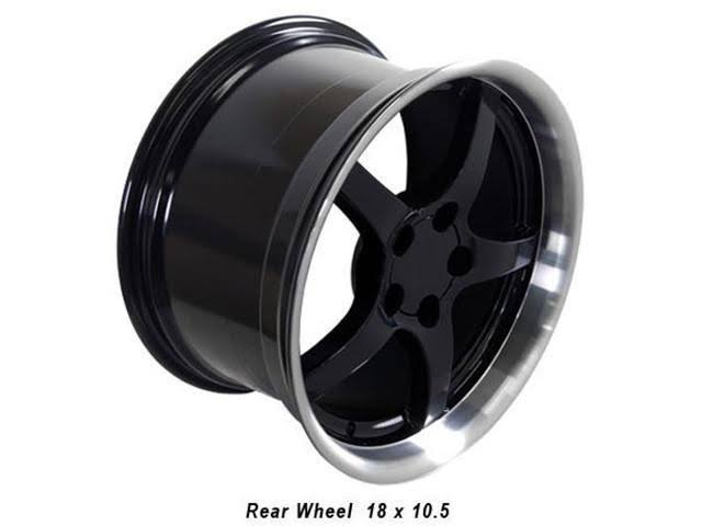 18x10.5/18x9.5 Wheels Fit Corvette, Camaro - C5 DD Style Black Rims ...