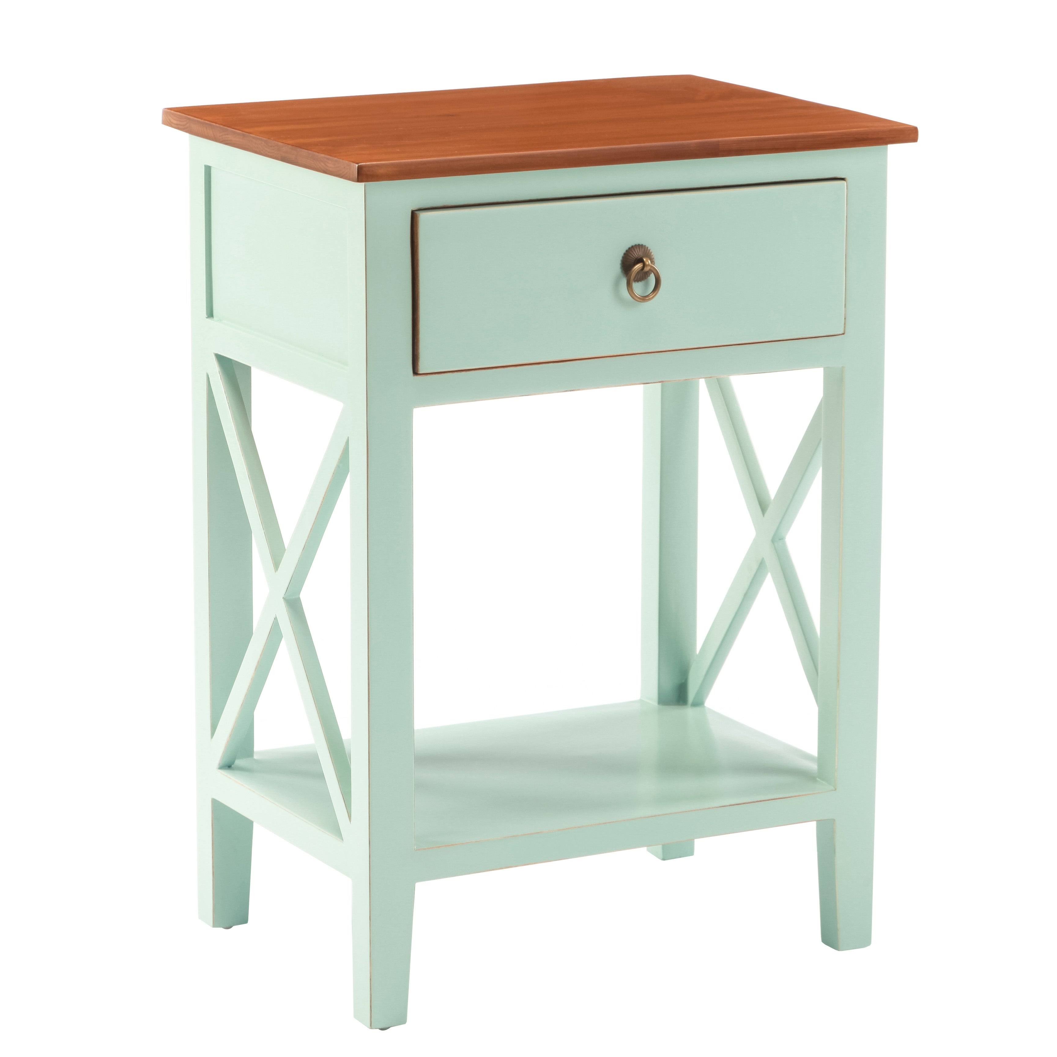 Porthos Home Unique Side Table Cabinet with Drawer,Shelf for Bedroom ...