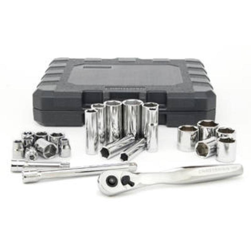 Craftsman 24 pc. 3/8x22 Drive Socket Wrench Set with 75-Tooth Ratchet - Ritoyou