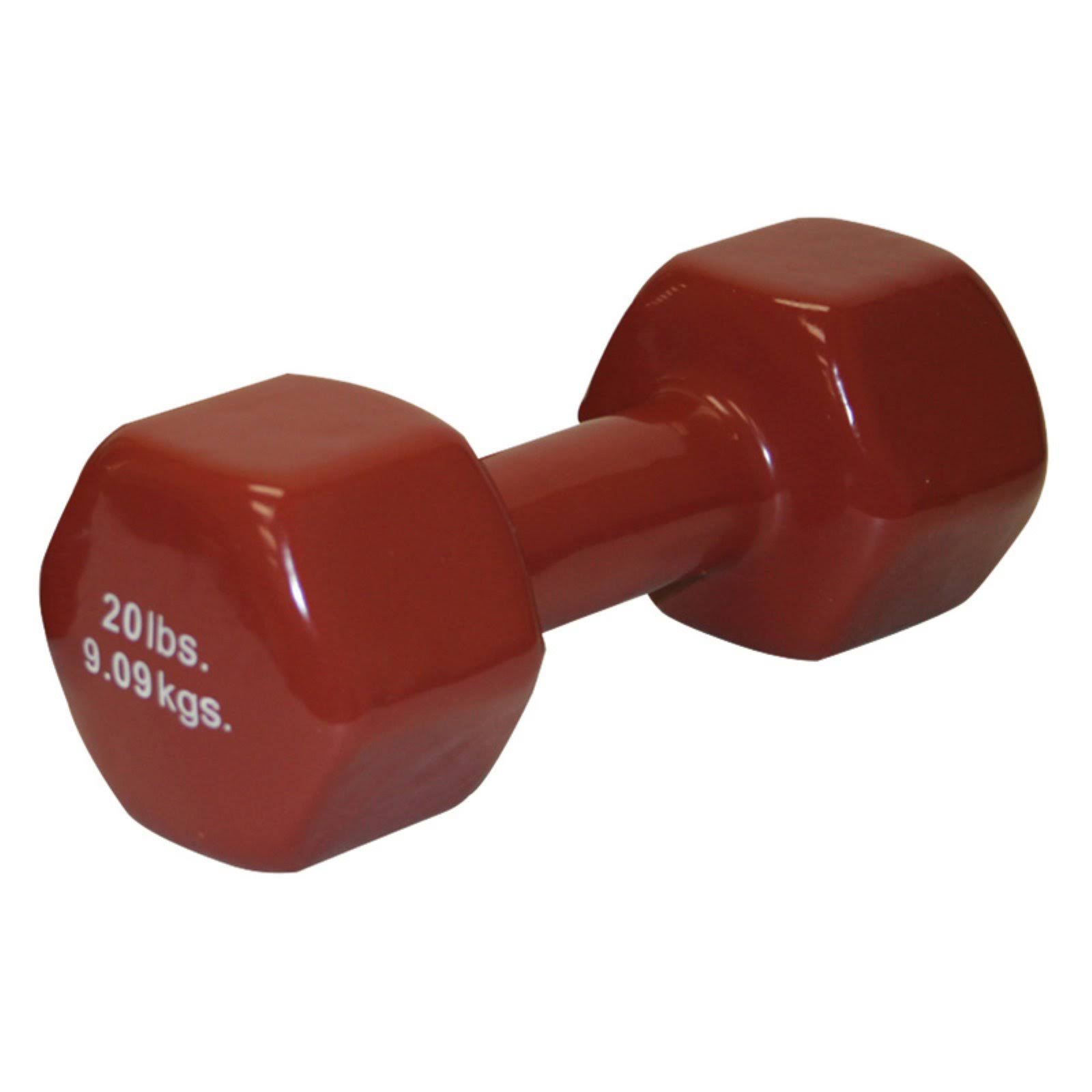 Cando Vinyl Coated Dumbbell - 20 lb - Brown, Pair - Ritoyou