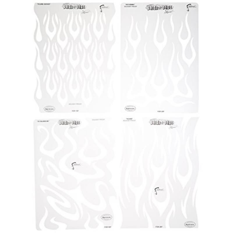 Artool Freehand Airbrush Templates Flame O&rama Set - Ritoyou