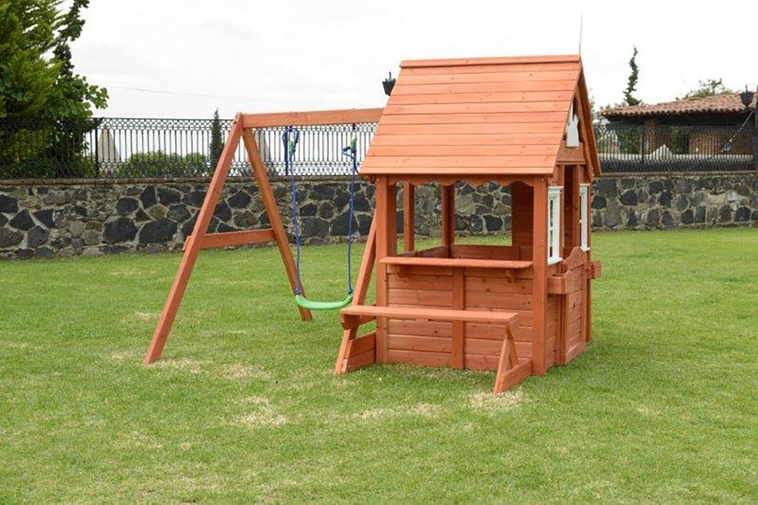 Sportspower Swing and Play Wood Playhouse - Ritoyou