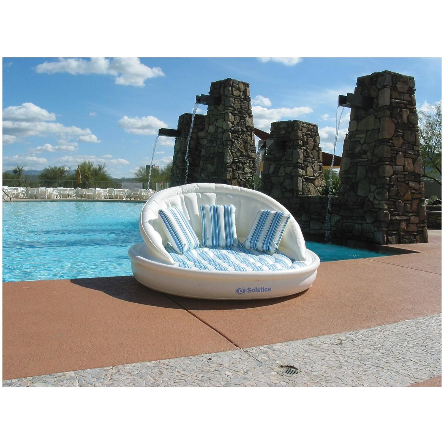 68x22 White, Blue and Green Striped Inflatable Floating Swimming Pool ...
