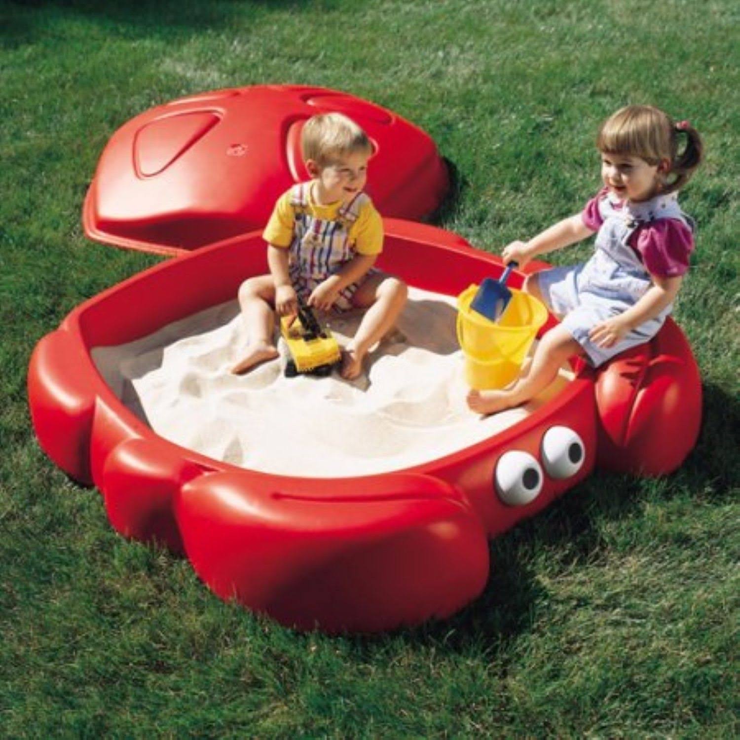 Step2 Crabbie Sandbox with 2 Built-in SEATS and Cover Outdoor Toy Kids ...