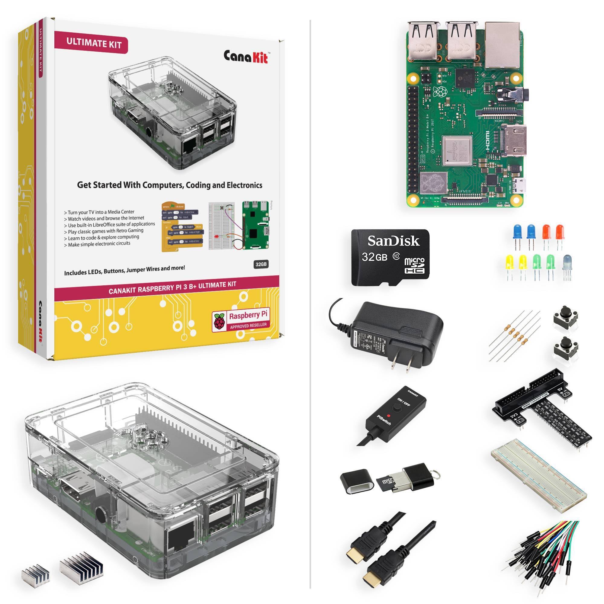 CanaKit - Raspberry Pi 3 Model B+ Ultimate Kit - Clear 76491461 - Ritoyou