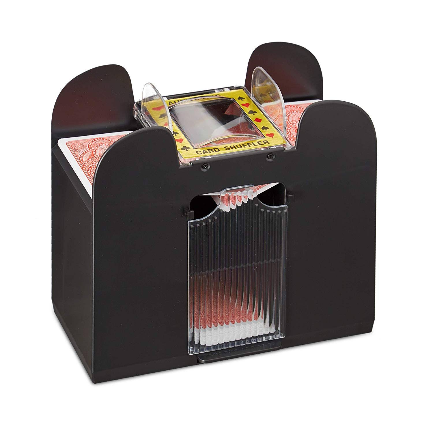 Relaxdays Card Shuffler Electric, 6 Deck, Battery Operated Mixing ...
