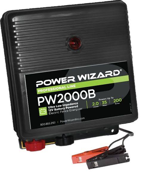 Power Wizard, PW2000b, Battery Electric Fence Charger, 2 Joule Output ...
