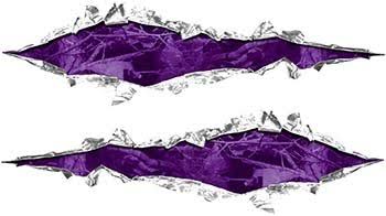 Weston Ink Ripped Torn Metal Graphic Decal with Camouflage in Purple at ...