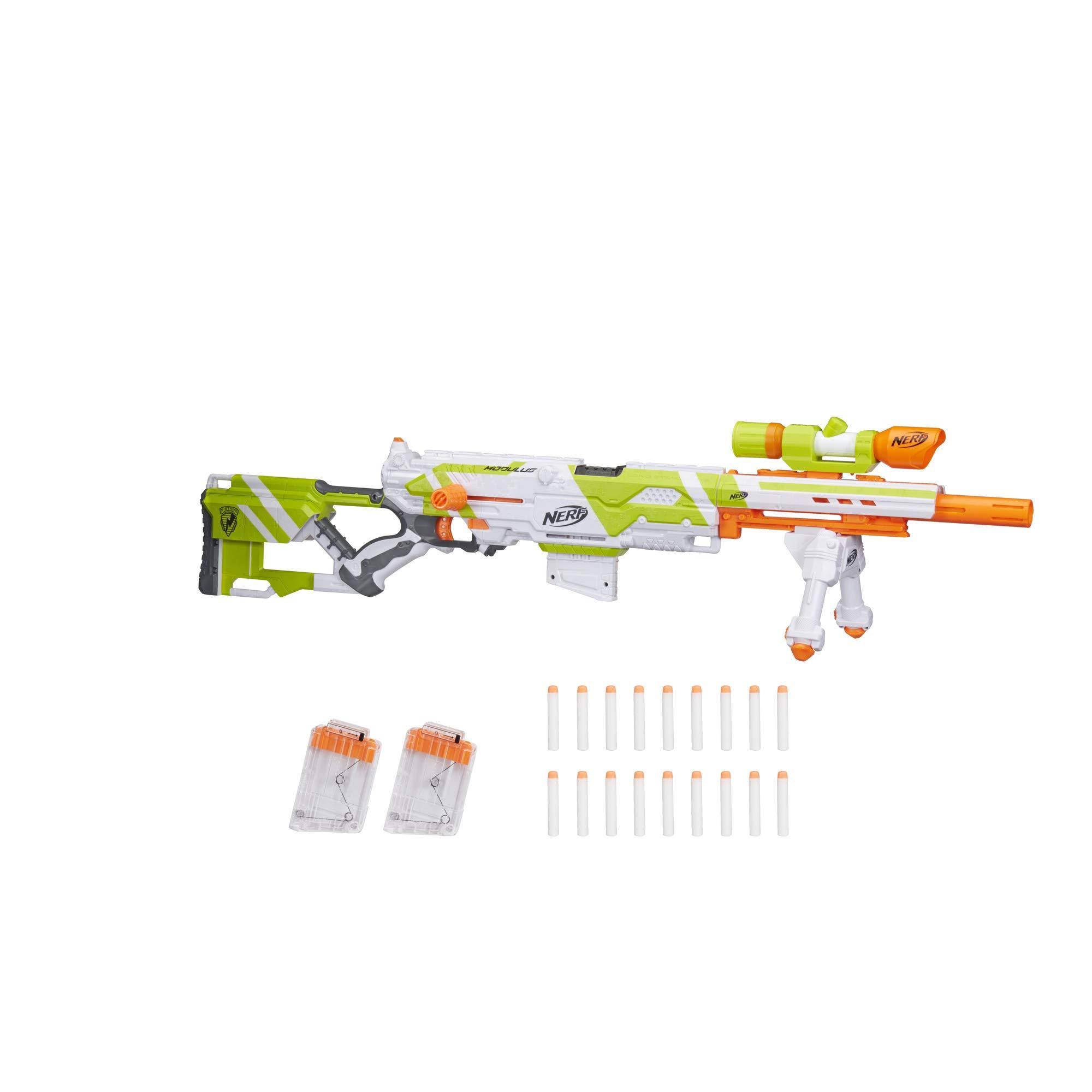 Longstrike Nerf Modulus Toy Blaster with Barrel Extension, Bipod ...
