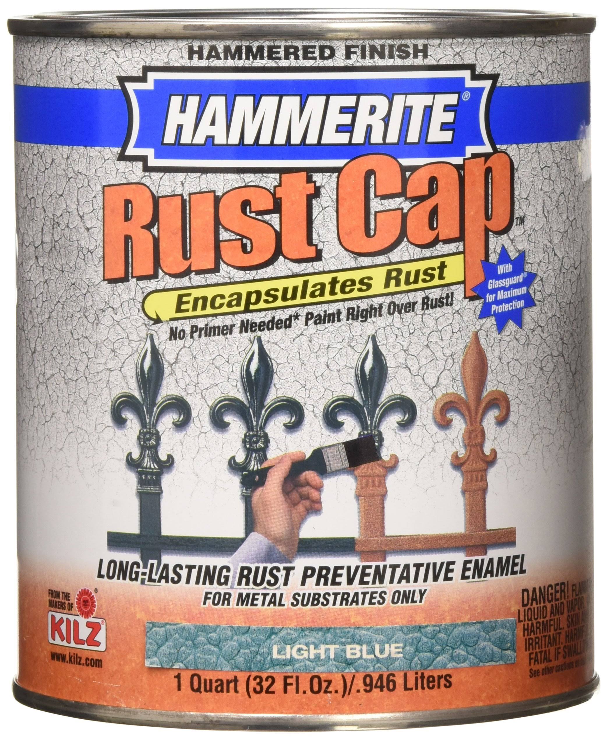 Hammerite Rust Cap Hammered Finish Enamel Paint - Light Blue - 1 qt ...