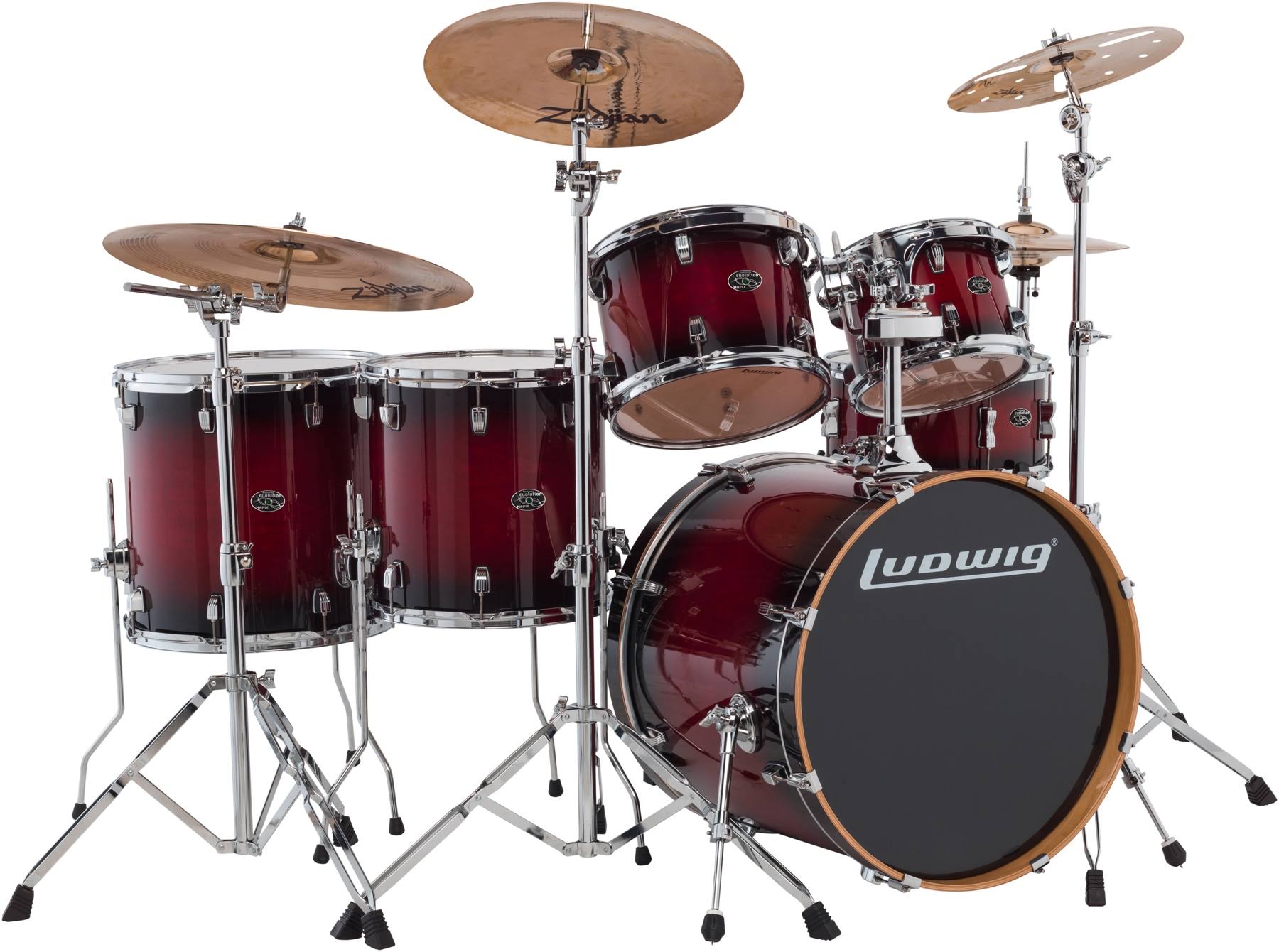 Ludwig Evolution Maple 6-Piece Shell Pack Red Burst - Ritoyou