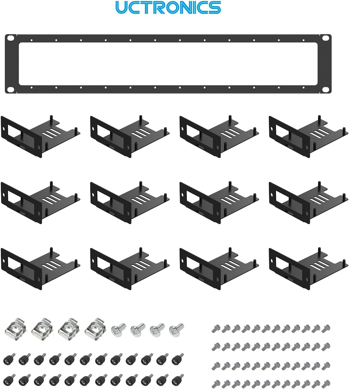UCTRONICS 2U Rackmount for Raspberry Pi 4, 19" Server Mount with 12 ...