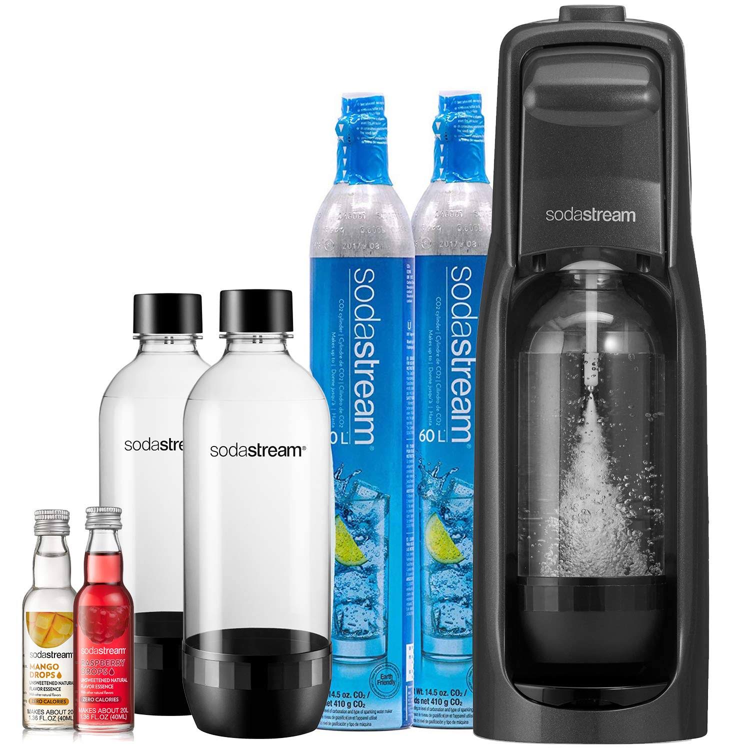 Sodastream Jet Sparkling Water Maker Bundle (Black), with CO2, BPA Free ...