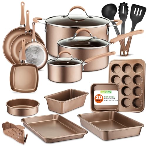 Nutrichef 20 Piece Professional Home Kitchen Cookware and Bakeware ...